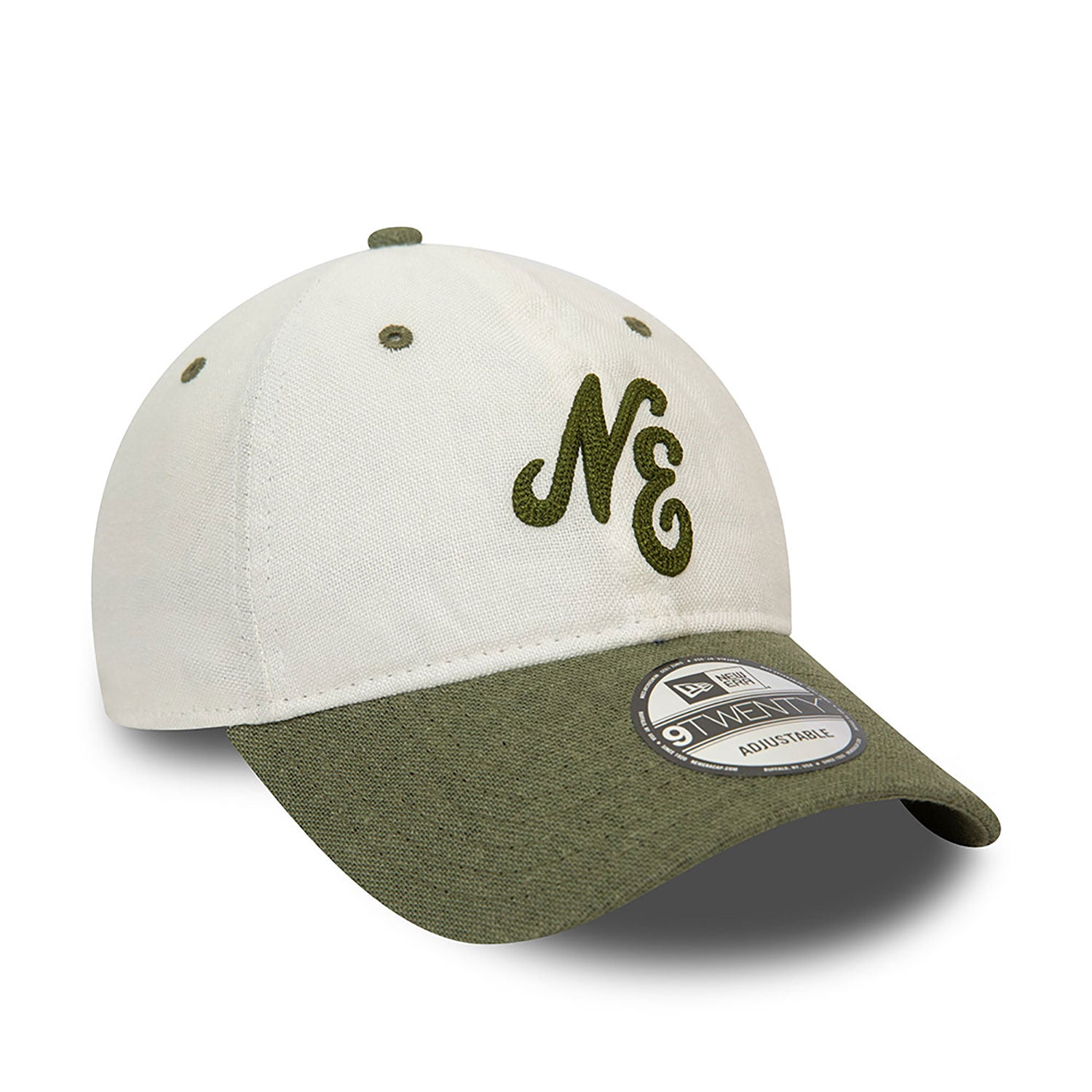 New Era 9TWENTY Linen Script White/Green Cap – NewEra
