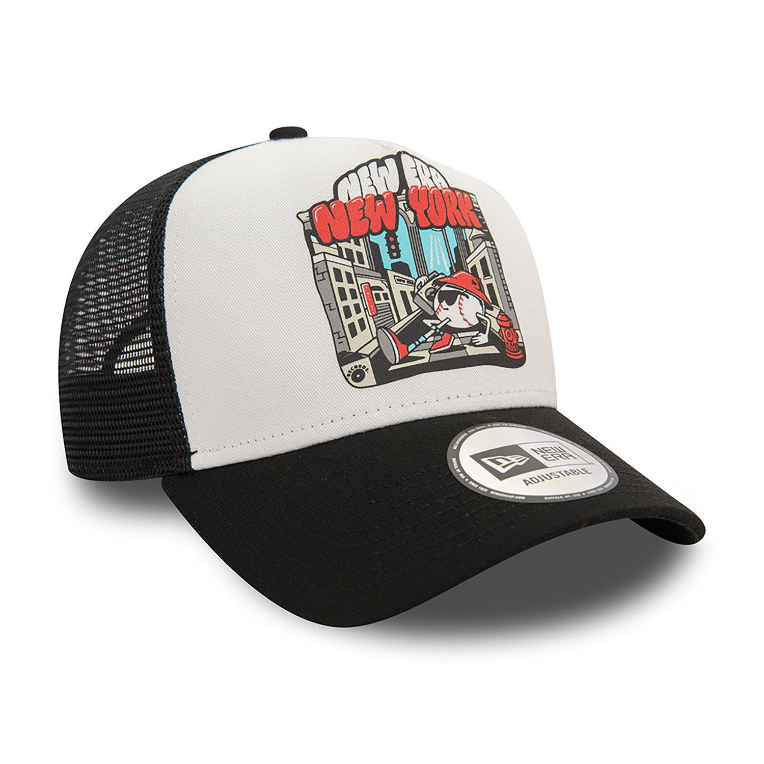 New Era E-Frame New York Graphic Print White/Black Trucker Cap – NewEra