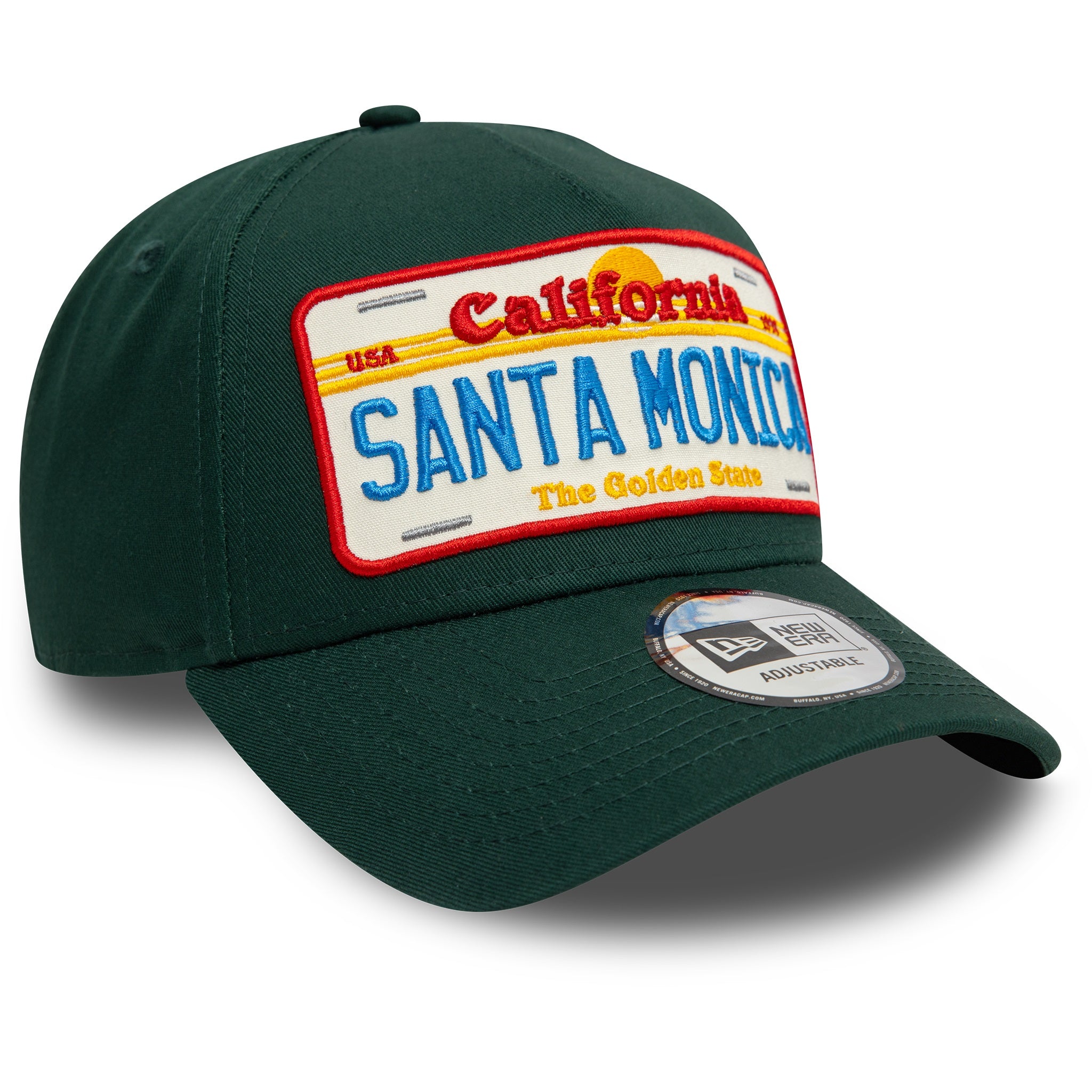 New Era 9FORTY Santa Monica License Plate A-Frame Green Trucker Cap ...